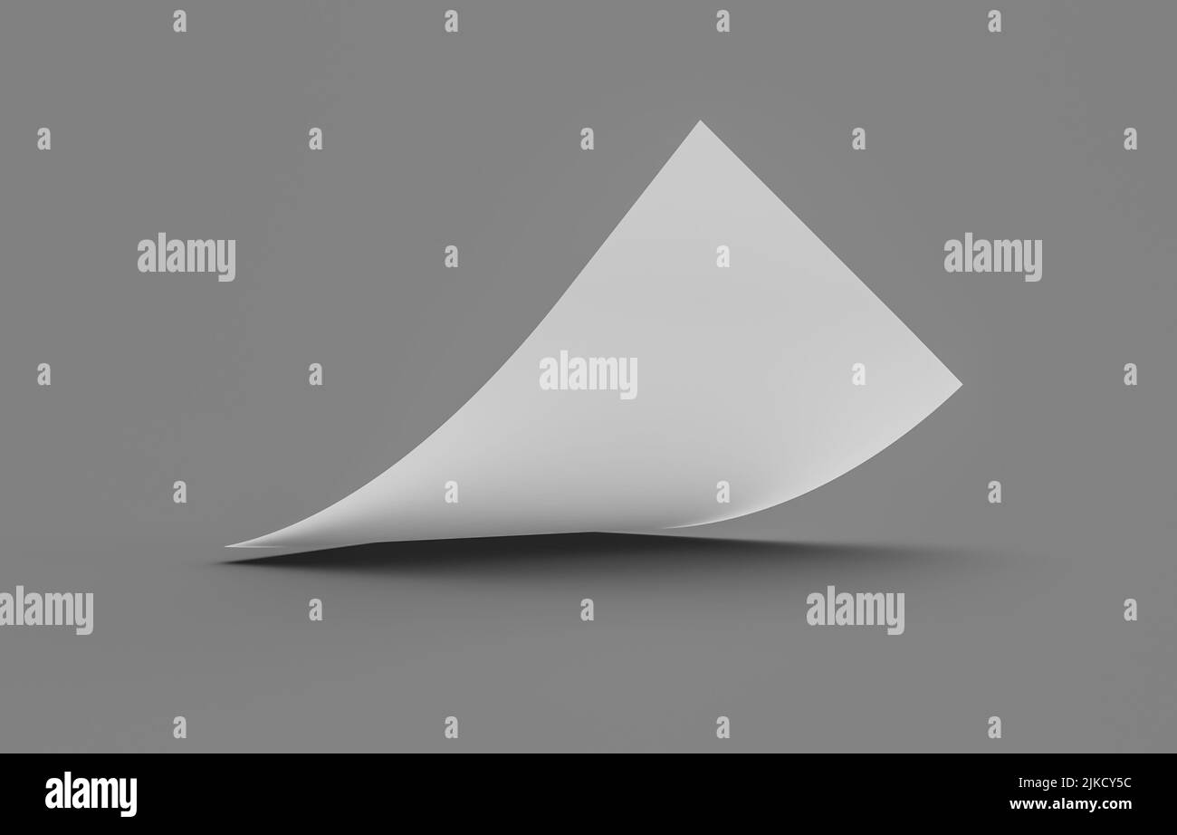 A 3D rendering of an A4 paper isolated on the grey background Stock ...