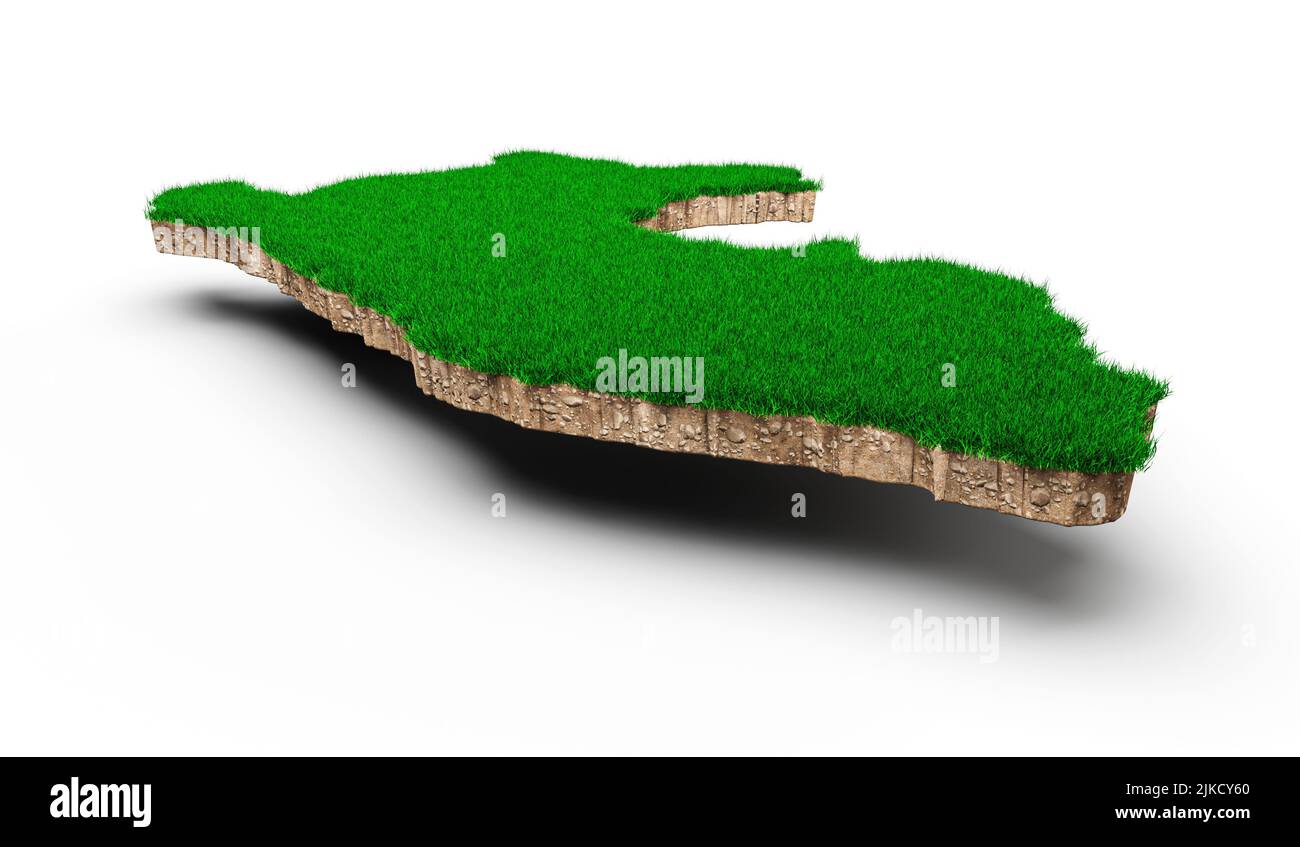 A 3D rendering of the map of Peru made of green grass Stock Photo - Alamy