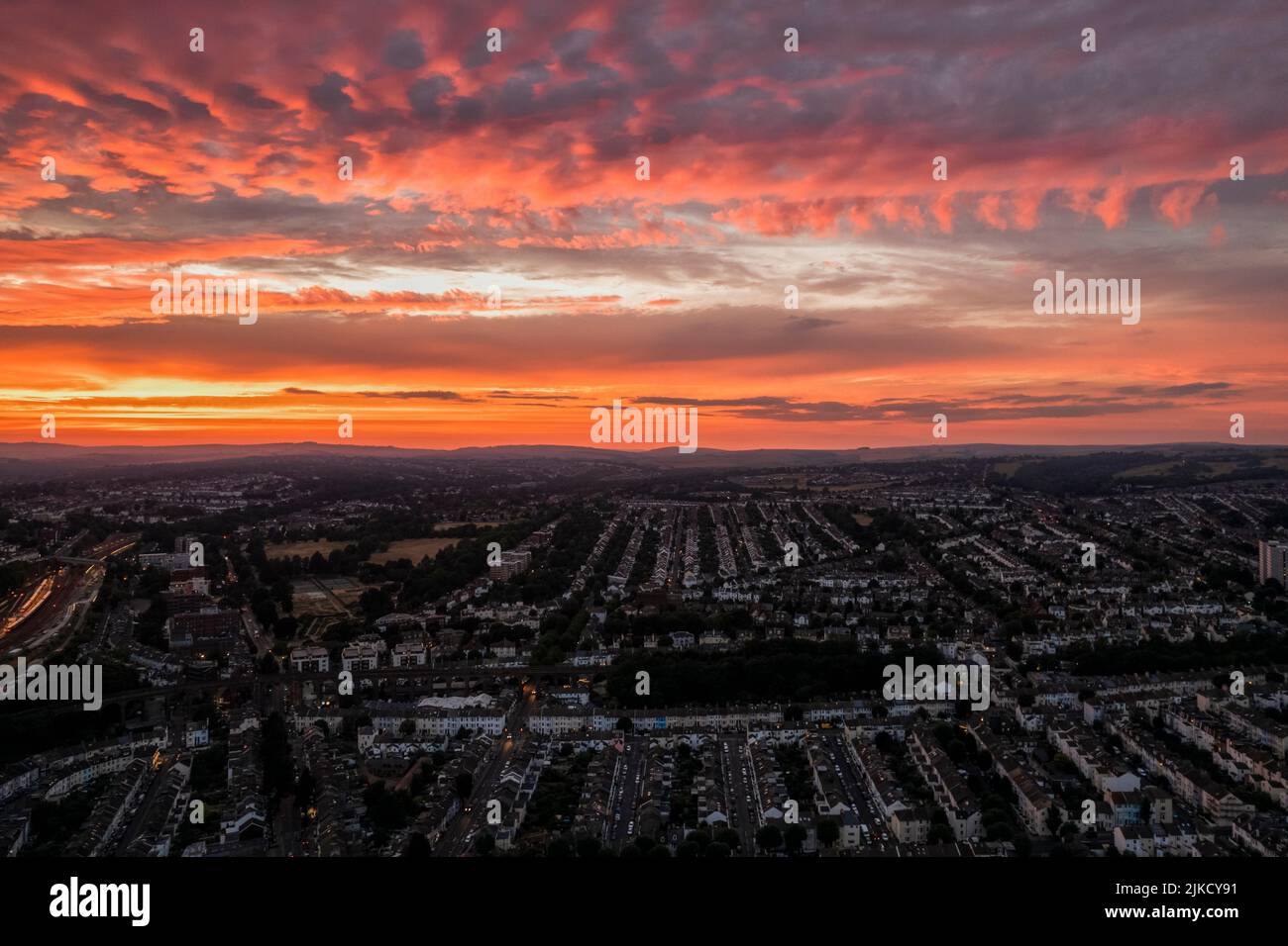 Spectacular sunset city panorama of Brighton, UK Stock Photo - Alamy