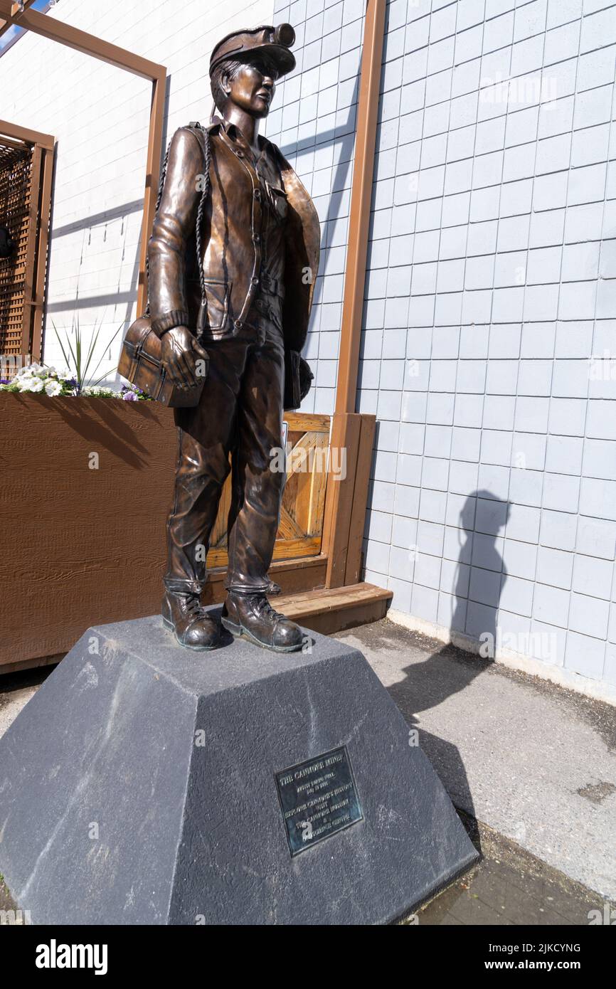 Canmore, Alberta, Canada - July 7, 2022: Statue of The Canmore Miner ...