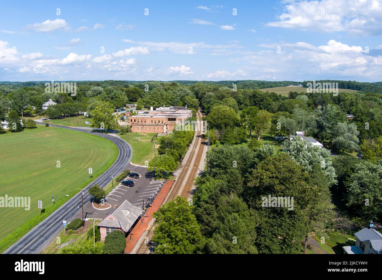 Railroad tracks pass through Dickerson, Montgomery County, Maryland ...