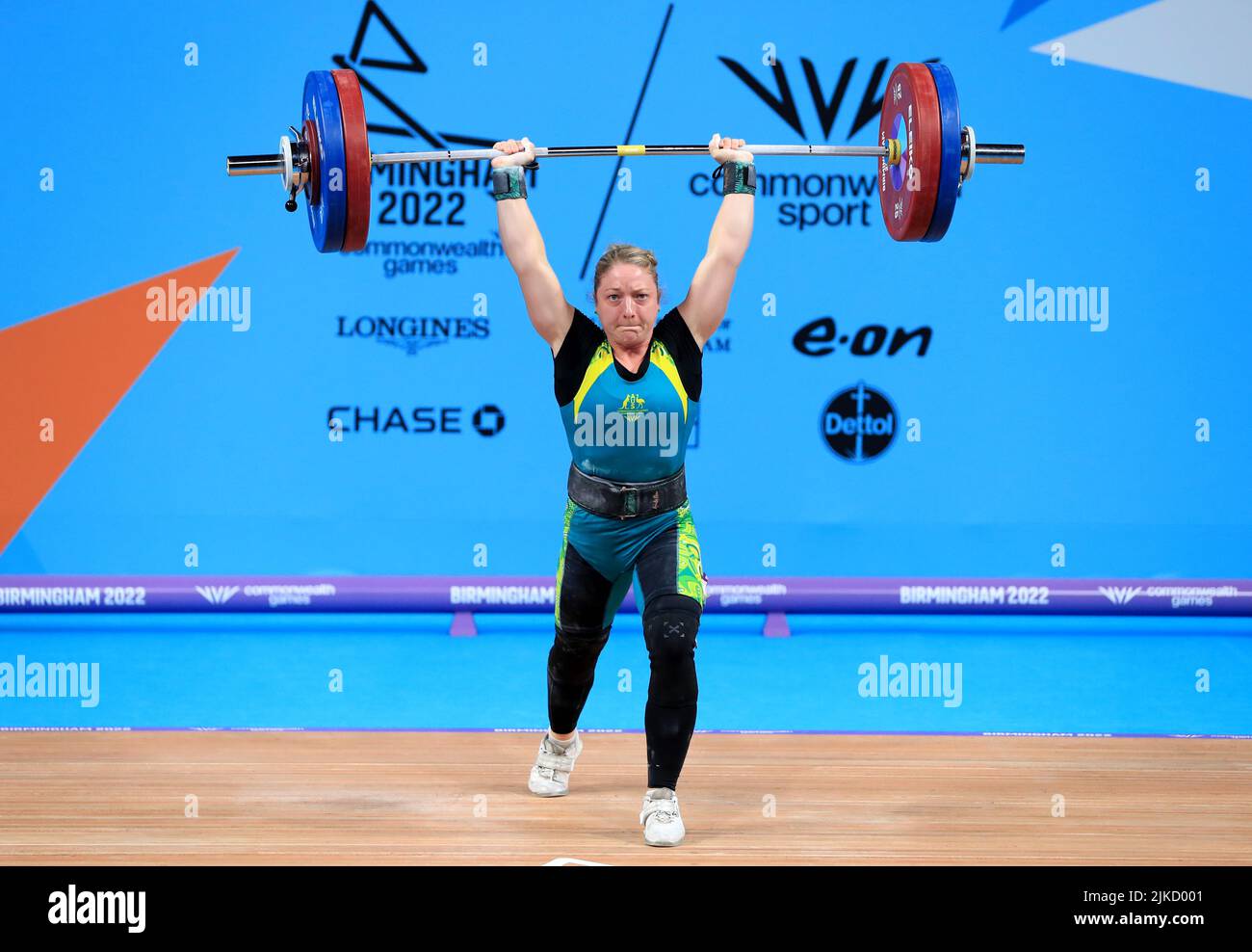 Australia’s Sarah Cochrane makes a lift during the Women’s 64kg ...