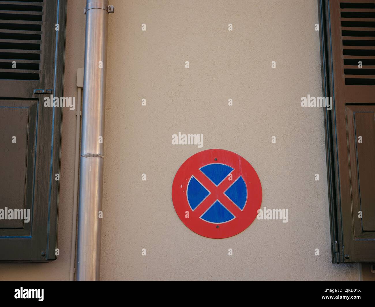Prohibiting Traffic Sign. Stop Is Forbidden Sign Closeup On wall ...