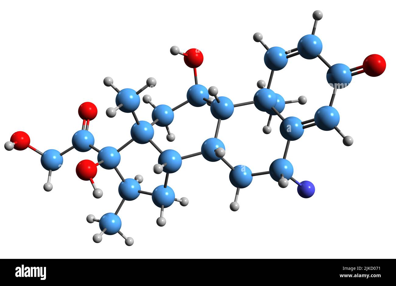 3D image of Paramethasone skeletal formula - molecular chemical ...