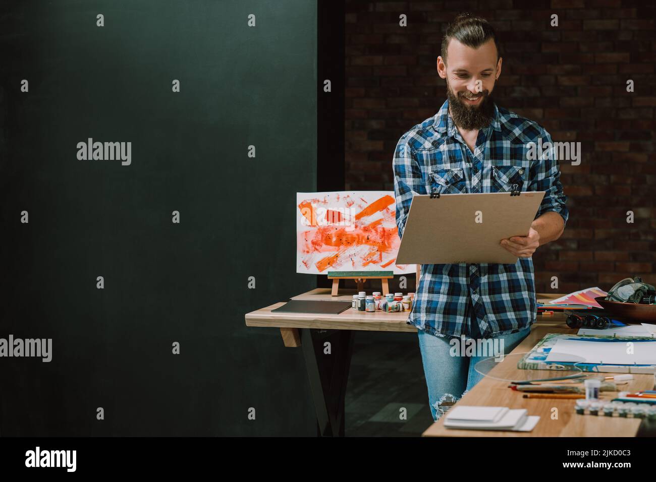 artist delight painting panel ideas skills hobby Stock Photo - Alamy