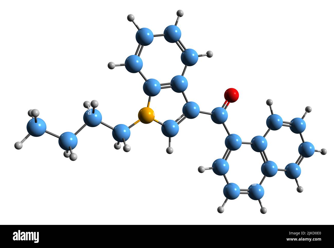 3D image of JWH-073 skeletal formula - molecular chemical structure of ...