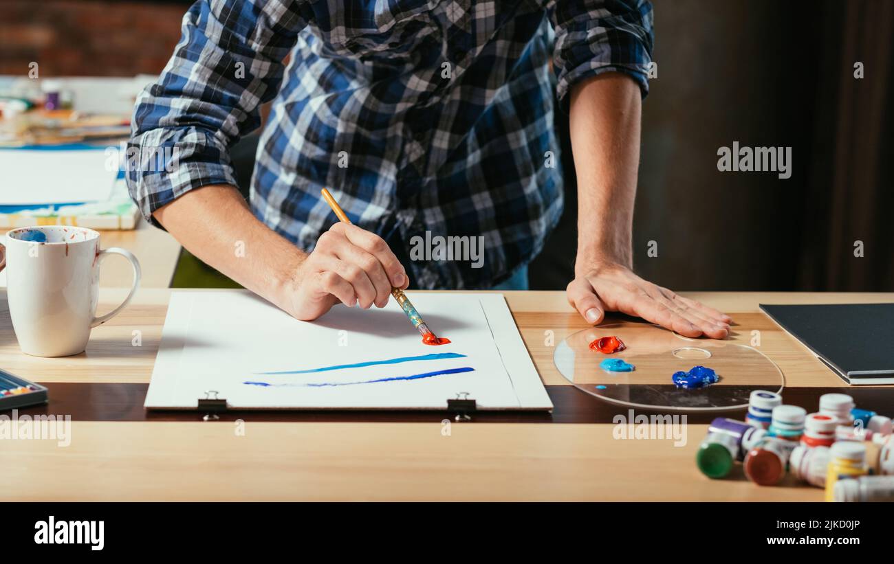 artwork creation process professional artist Stock Photo - Alamy