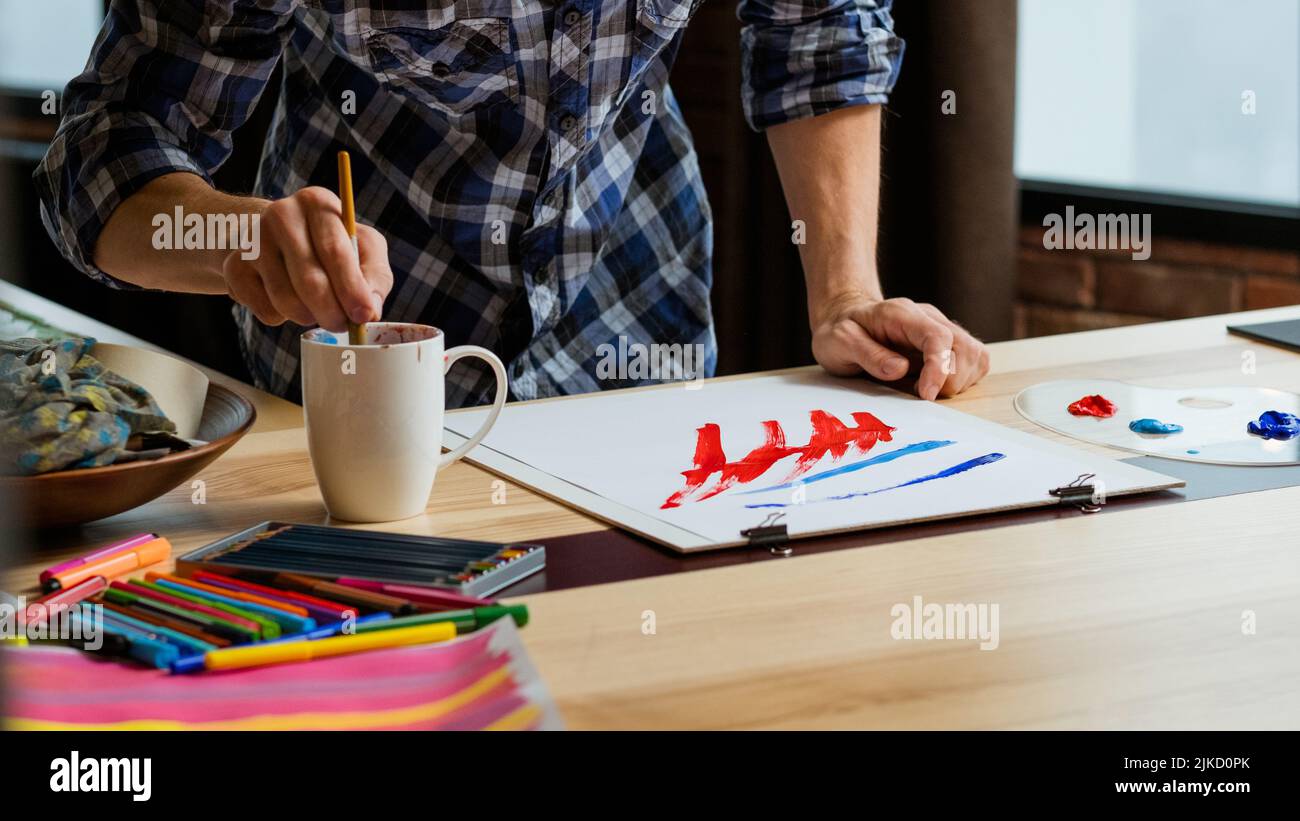 artist man painting imagination talent technique Stock Photo - Alamy