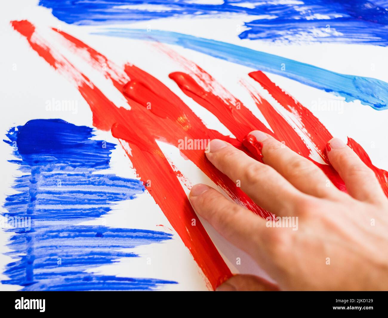 modern art therapy abstract finger painting Stock Photo - Alamy