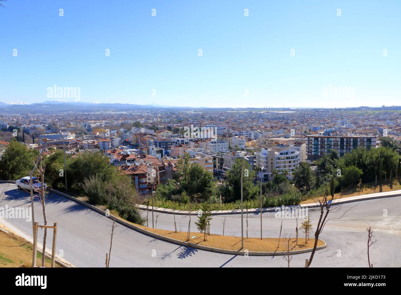 Manavgat city aerial panoramic view in the Antalya region in Turkey ...