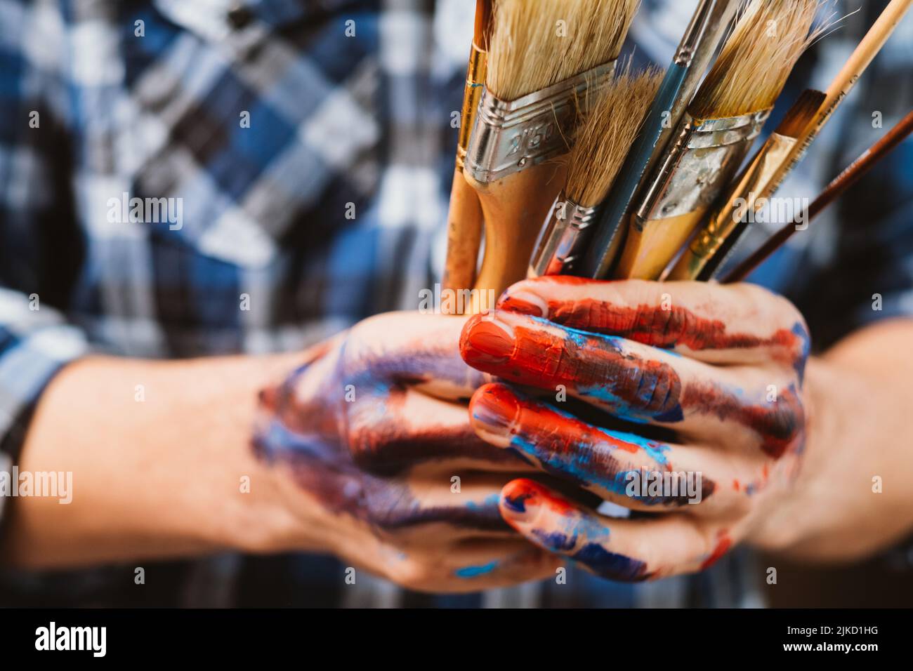 creative occupation artist painting tools supplies Stock Photo - Alamy