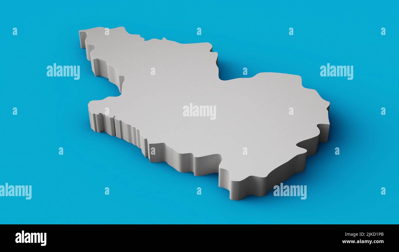 A 3D rendering of the Madina map isolated on the blue background Stock ...