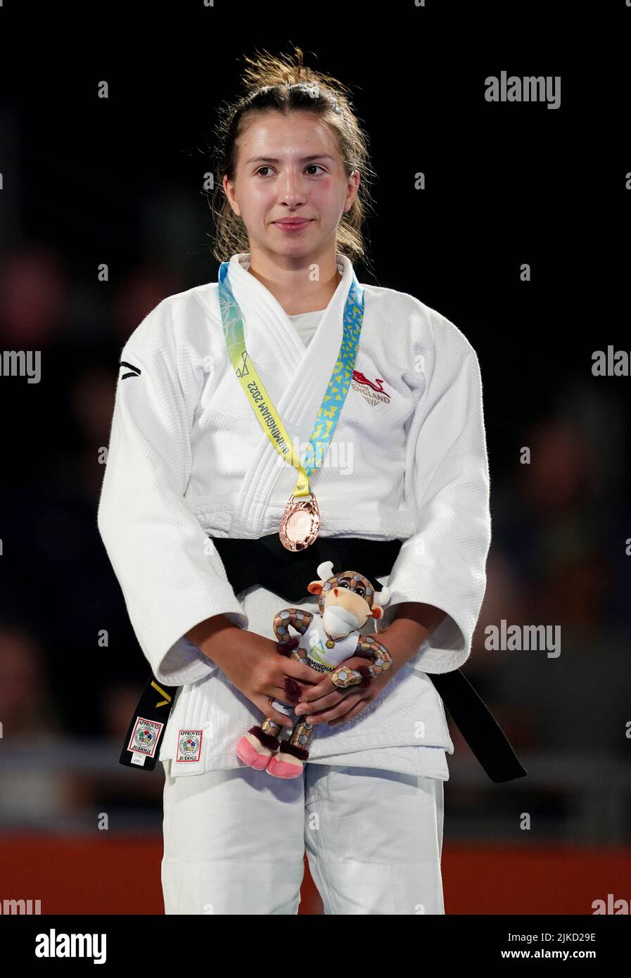 England’s Amy Platten with her Gold Medal after the Women’s 48kg ...