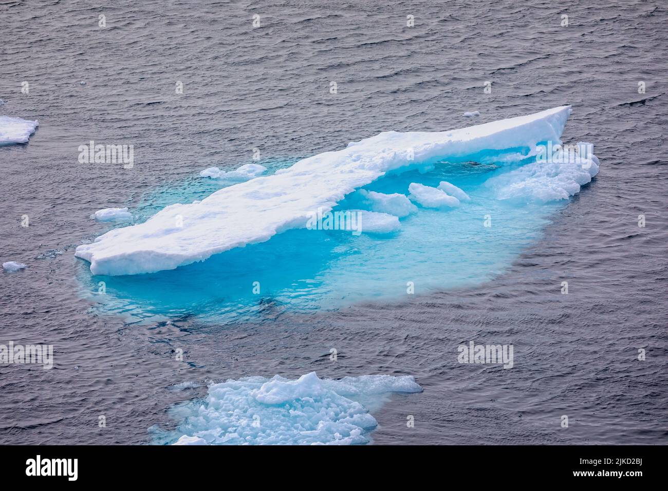 Close up of iceberg in Greenland with stunning blue aquamarine colour ...