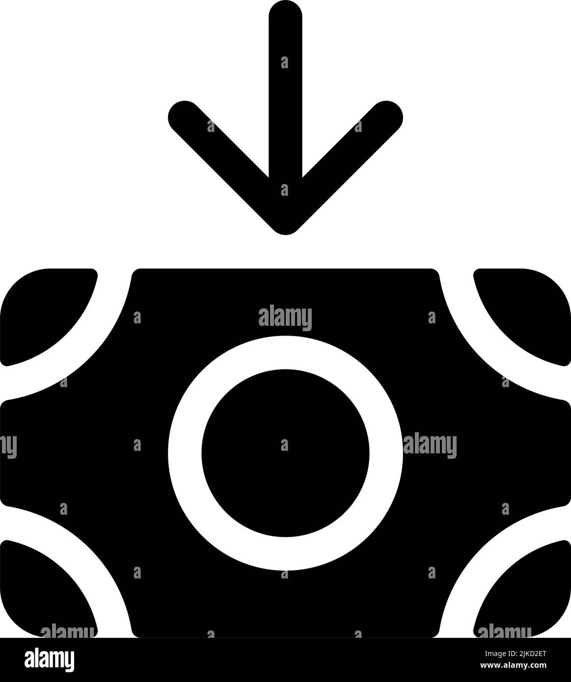 Inbound cash black glyph ui icon Stock Vector Image & Art - Alamy