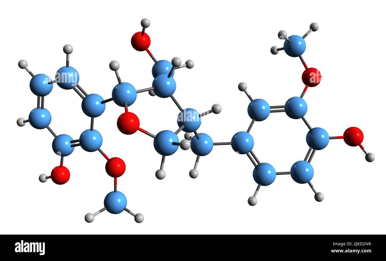 3D image of Lariciresinol skeletal formula - molecular chemical ...