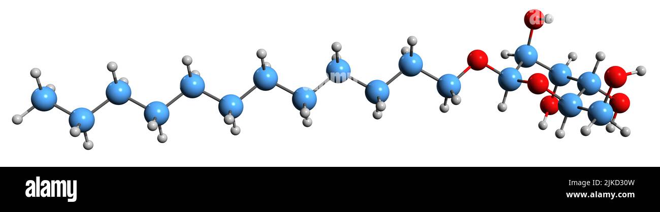 3D image of skeletal formula - molecular chemical structure of isolated ...