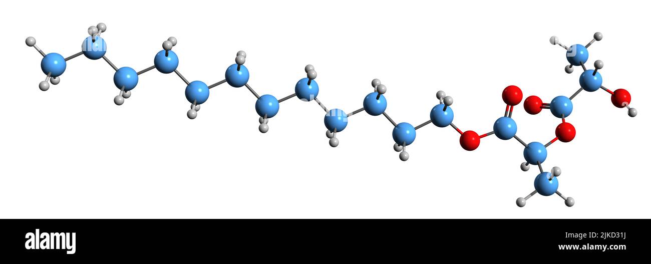 3D image of lauryl lactyl lactate skeletal formula - molecular chemical ...