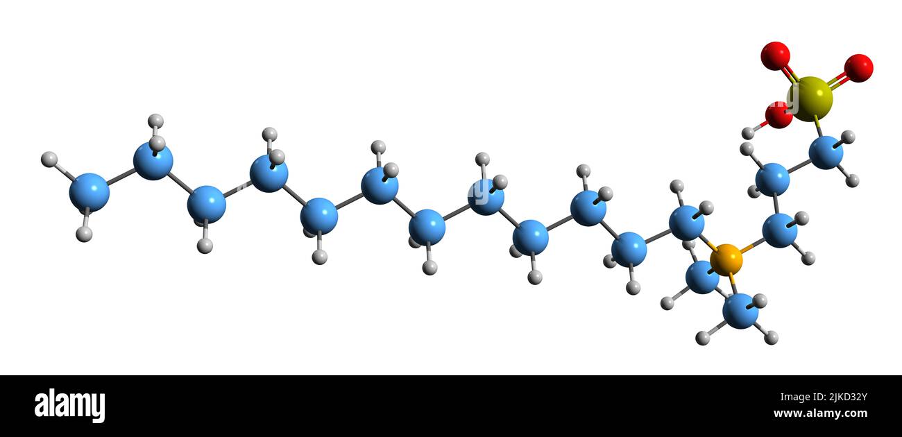 3D image of Lauryl Sultaine skeletal formula - molecular chemical ...