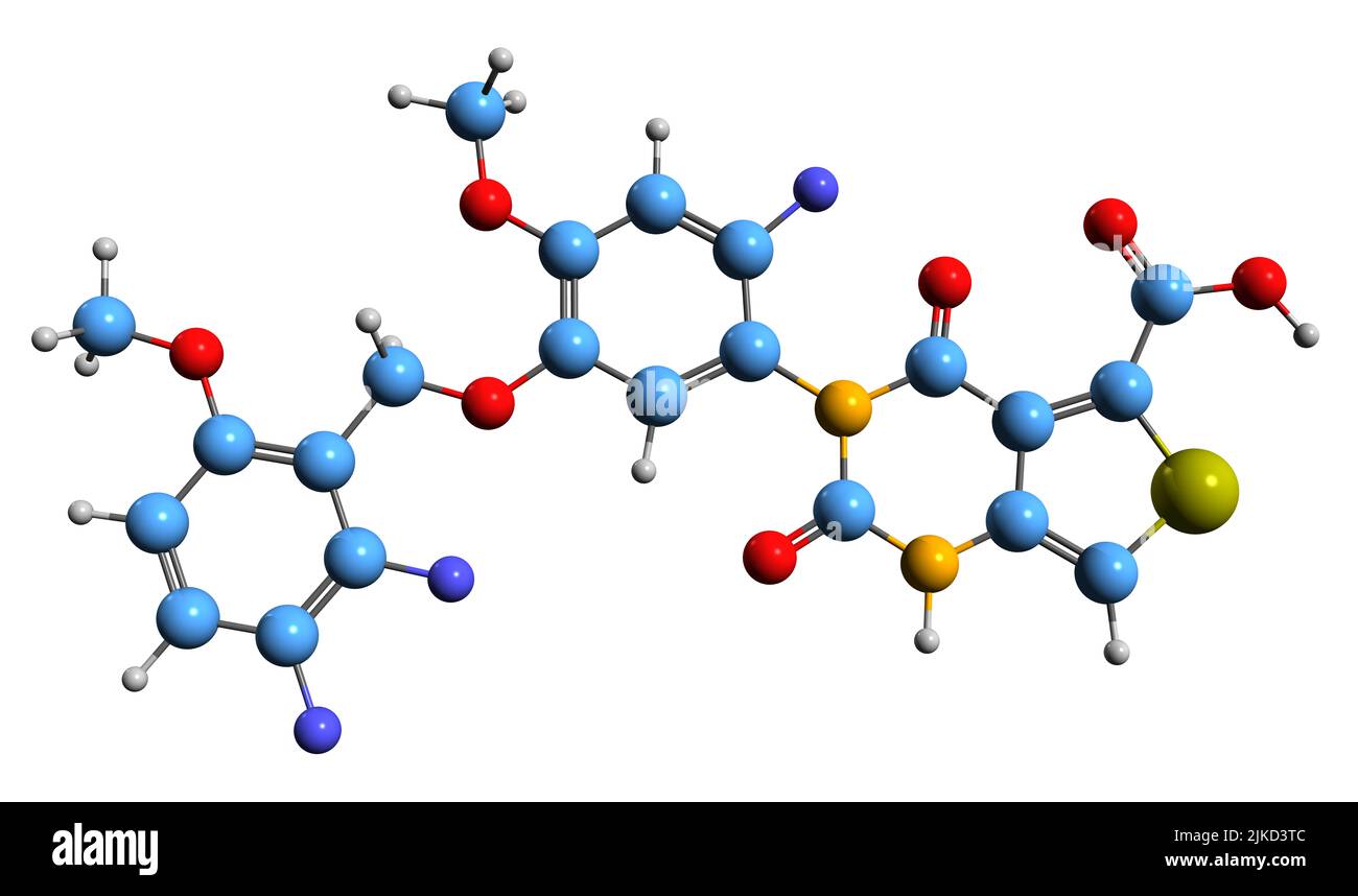 3D image of Linzagolix skeletal formula - molecular chemical structure ...