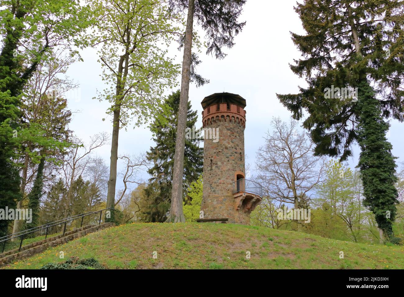 the Old red brick tower Askania Askaniaturm in Wildau Schorfheide near ...