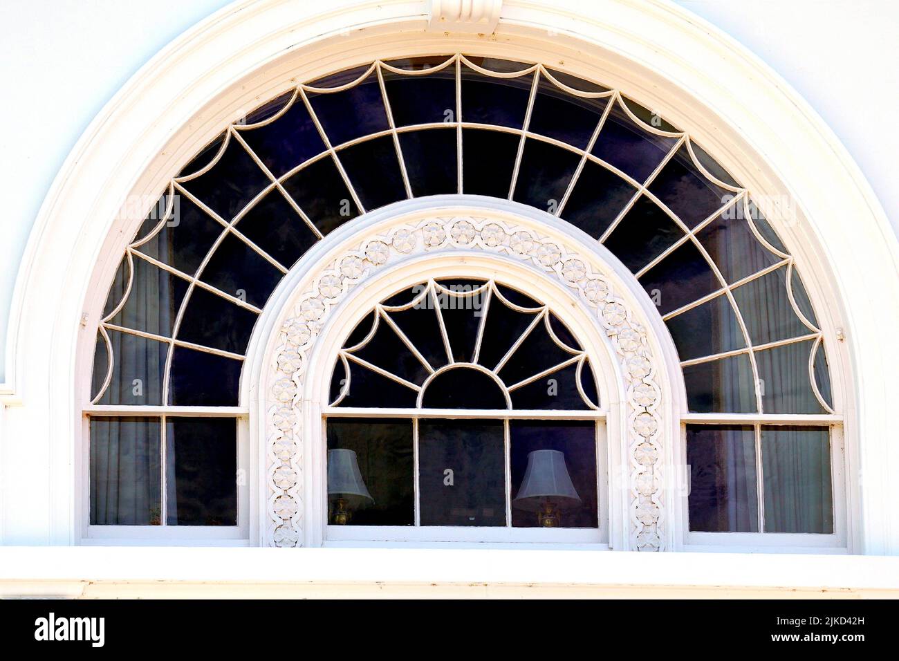 The residence window of the White House is seen in Washington while U.S ...