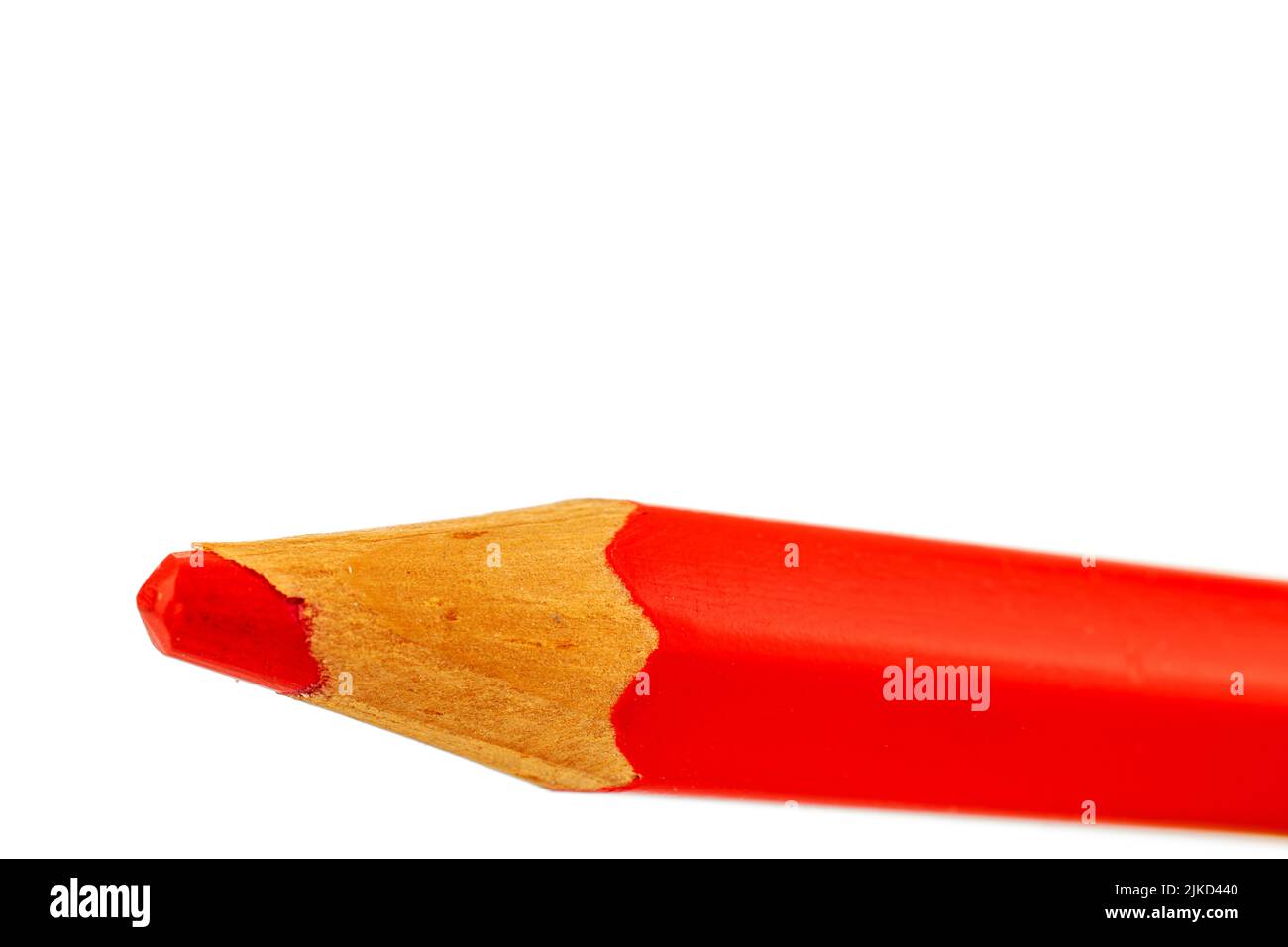 One red pencil, close-up, isolated on a white background Stock Photo ...