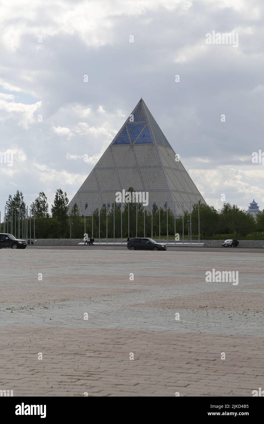 Pyramid of the Palace of Peace and Reconciliation in Nur-Sultan (Astana ...