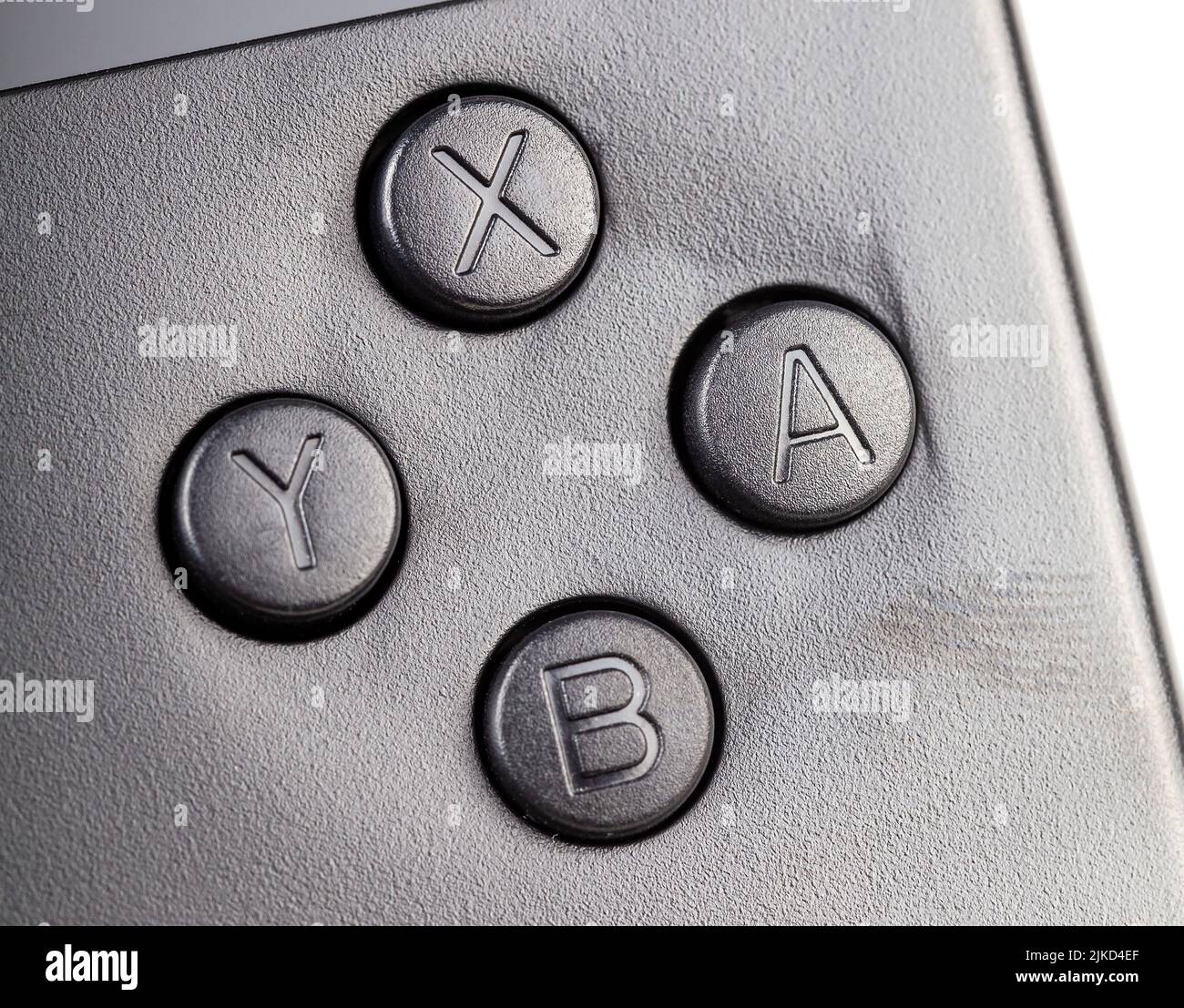 YXAB buttons on a simple retro video game controller, object macro ...