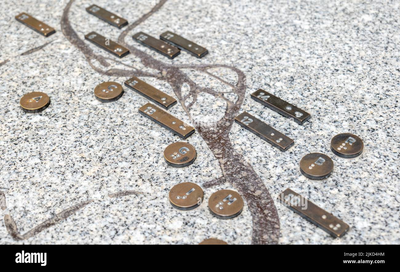 Braille alphabet touristic landmarks map markings, accessible tourism ...