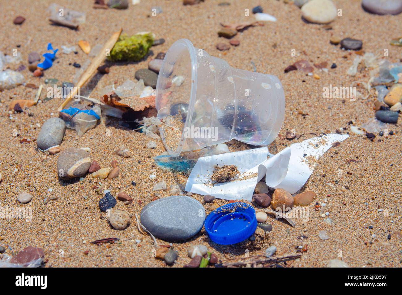 Plastic bottles glasses on sandy hi-res stock photography and images ...