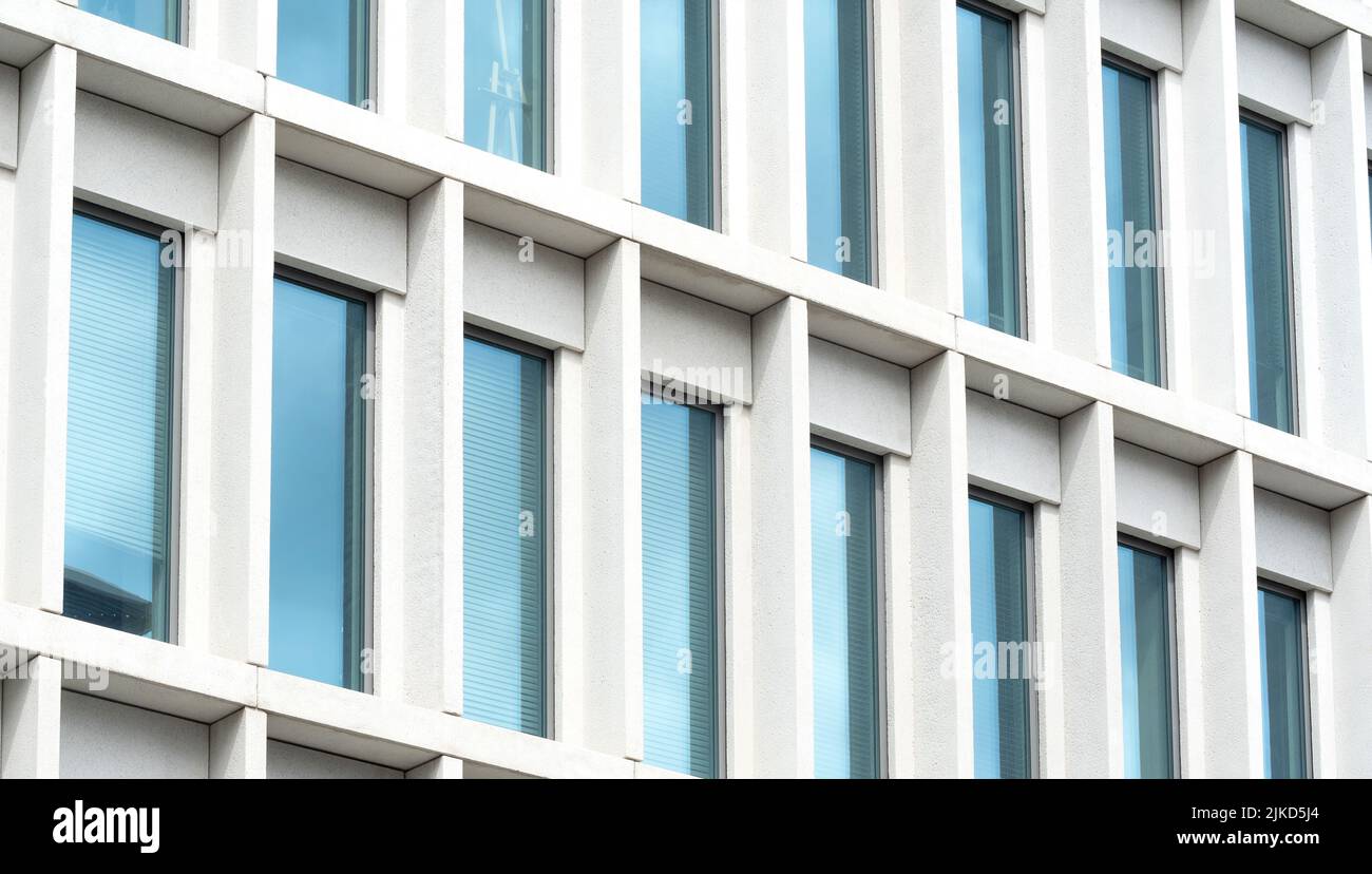 Simple generic office building detail, glass windows, closeup, modern ...