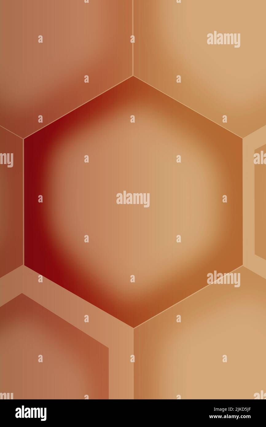 Illustration of gradient mocha brown 3D hexagon shape pattern Stock ...
