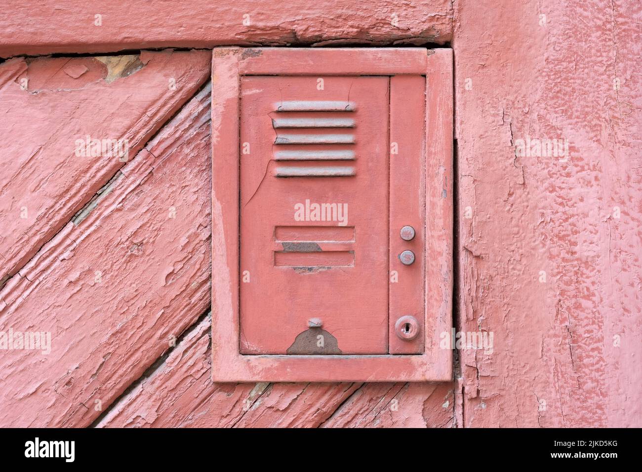 Simple old fashioned retro vintage entry phone with two blank empty ...