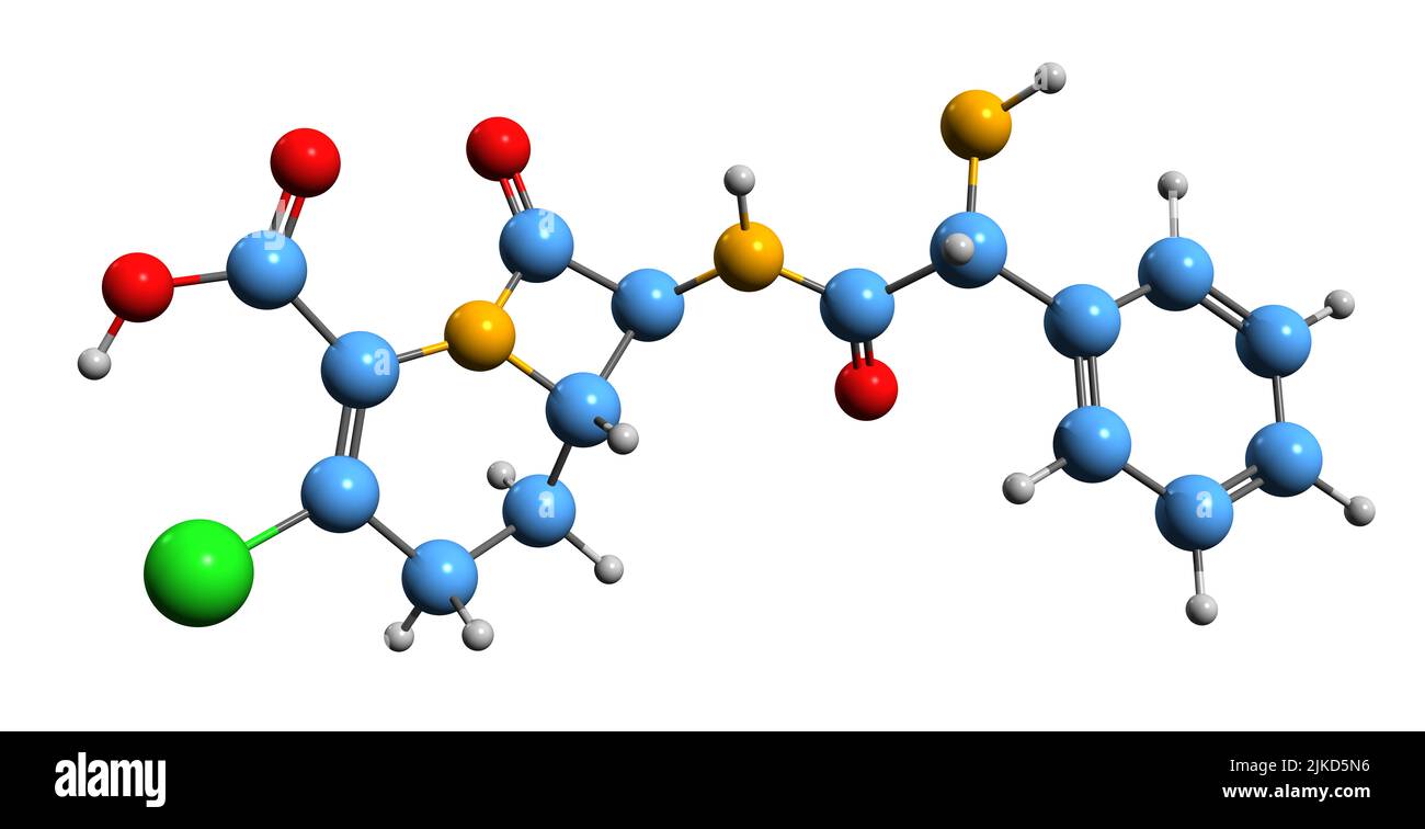 3D image of Loracarbef skeletal formula - molecular chemical structure ...
