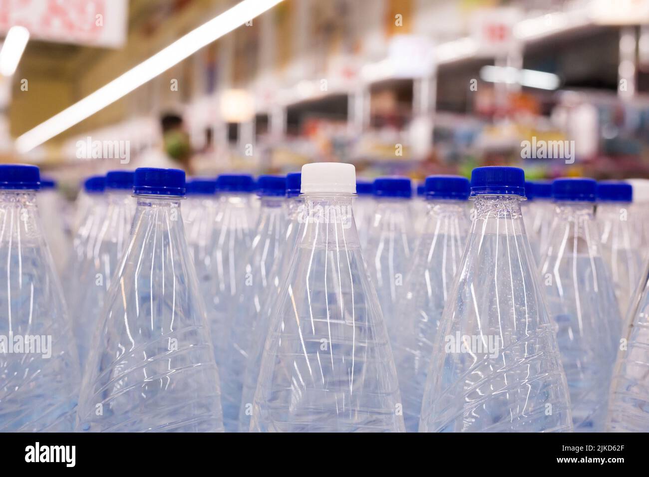 bottles of water in a shop Stock Photo - Alamy
