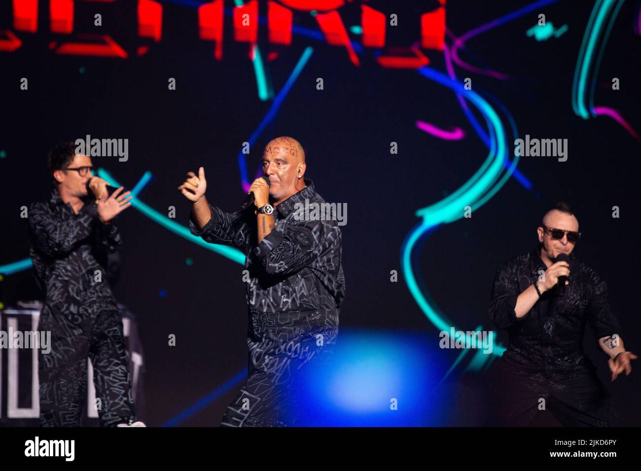 ODESSA, UKRAINE August 14 2019: Famous Ukrainiat band MOZGI and singer POTAP. Artist performs ...