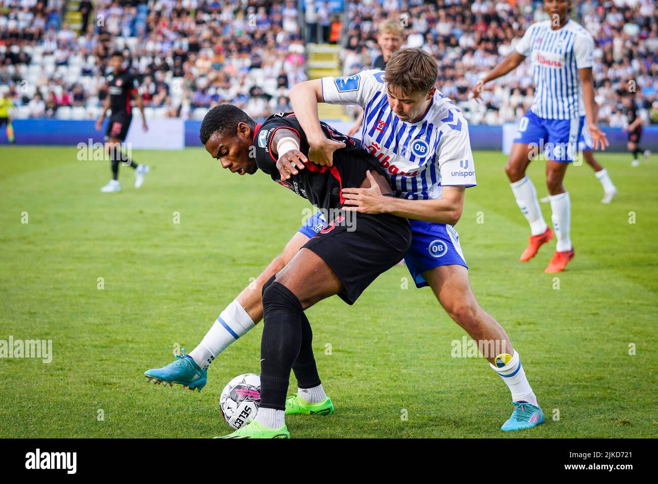 Odense, Denmark. 29th, July 2022. Raphael Onyedika (15) of FC ...