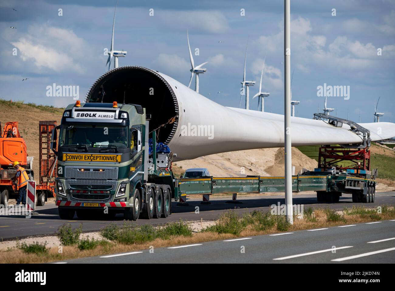 Wind farm under construction, on Maasvlakte 2, new part of the port of ...