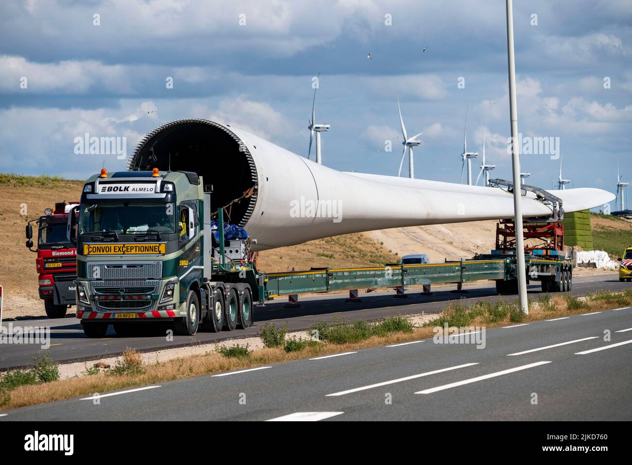 Wind farm under construction, on Maasvlakte 2, new part of the port of ...