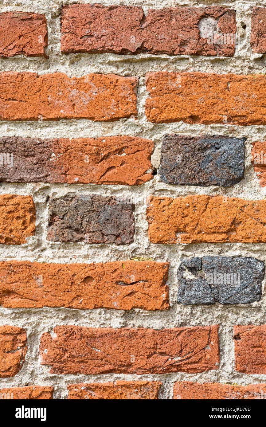 Red old worn brick wall texture background. Vintage effect Stock Photo - Alamy