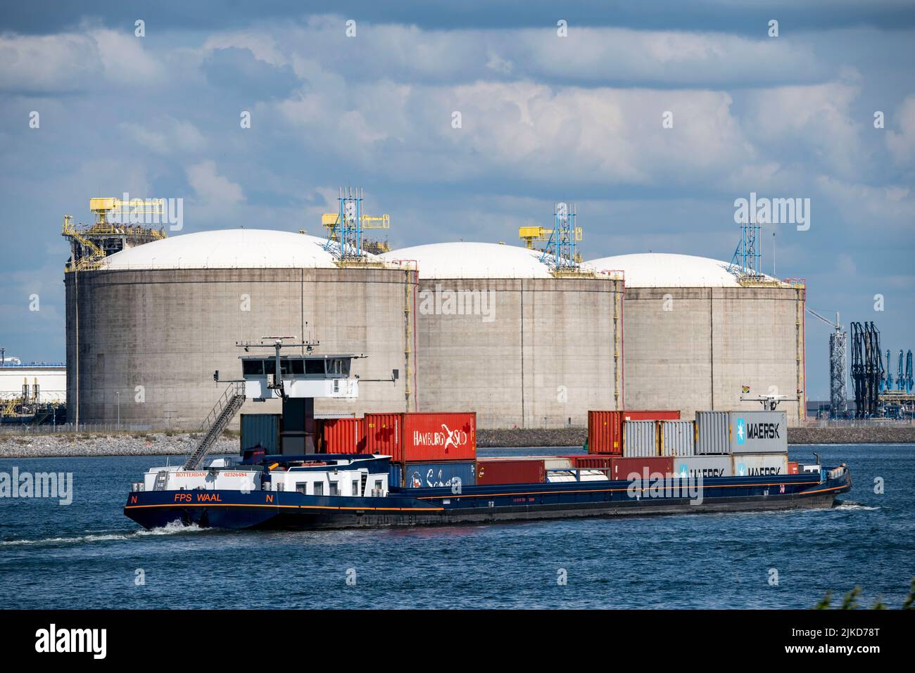 LNG import terminal Tanks for liquid natural gas in the seaport of Rotterdam, Maasvlakte ...