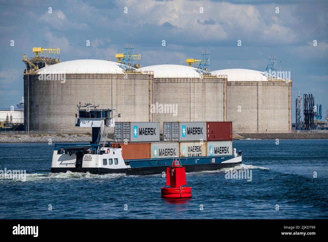 LNG import terminal Tanks for liquid natural gas in the seaport of Rotterdam, Maasvlakte ...