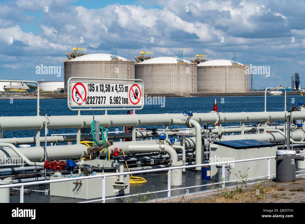 LNG import terminal Tanks for liquid natural gas in the seaport of ...