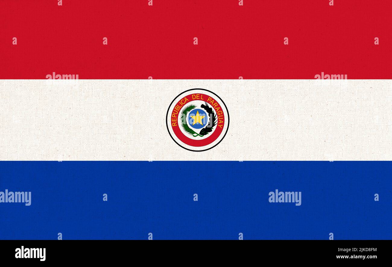 Flag of Paraguay. Paraguay flag on fabric surface. Fabric Texture ...