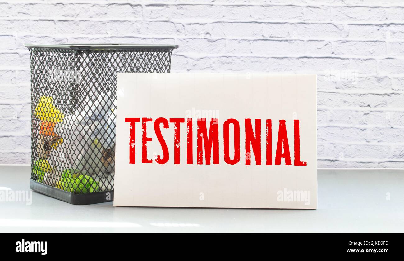 Client testimonials text concept write on notebook with pen Stock Photo ...
