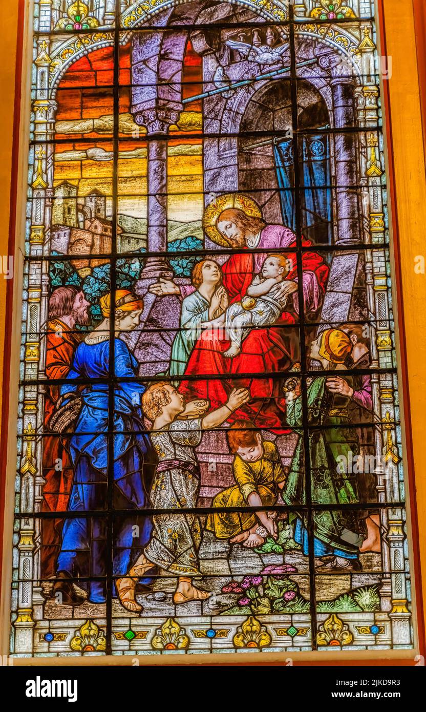 Jesus Little Children Stained Glass Gesu Catholic Church Miami Florida ...
