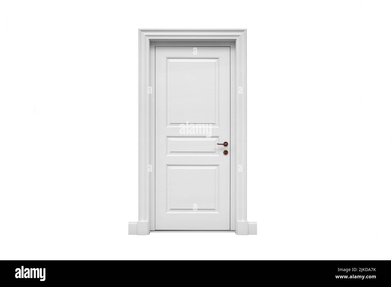 White door isolated on white background Stock Photo - Alamy