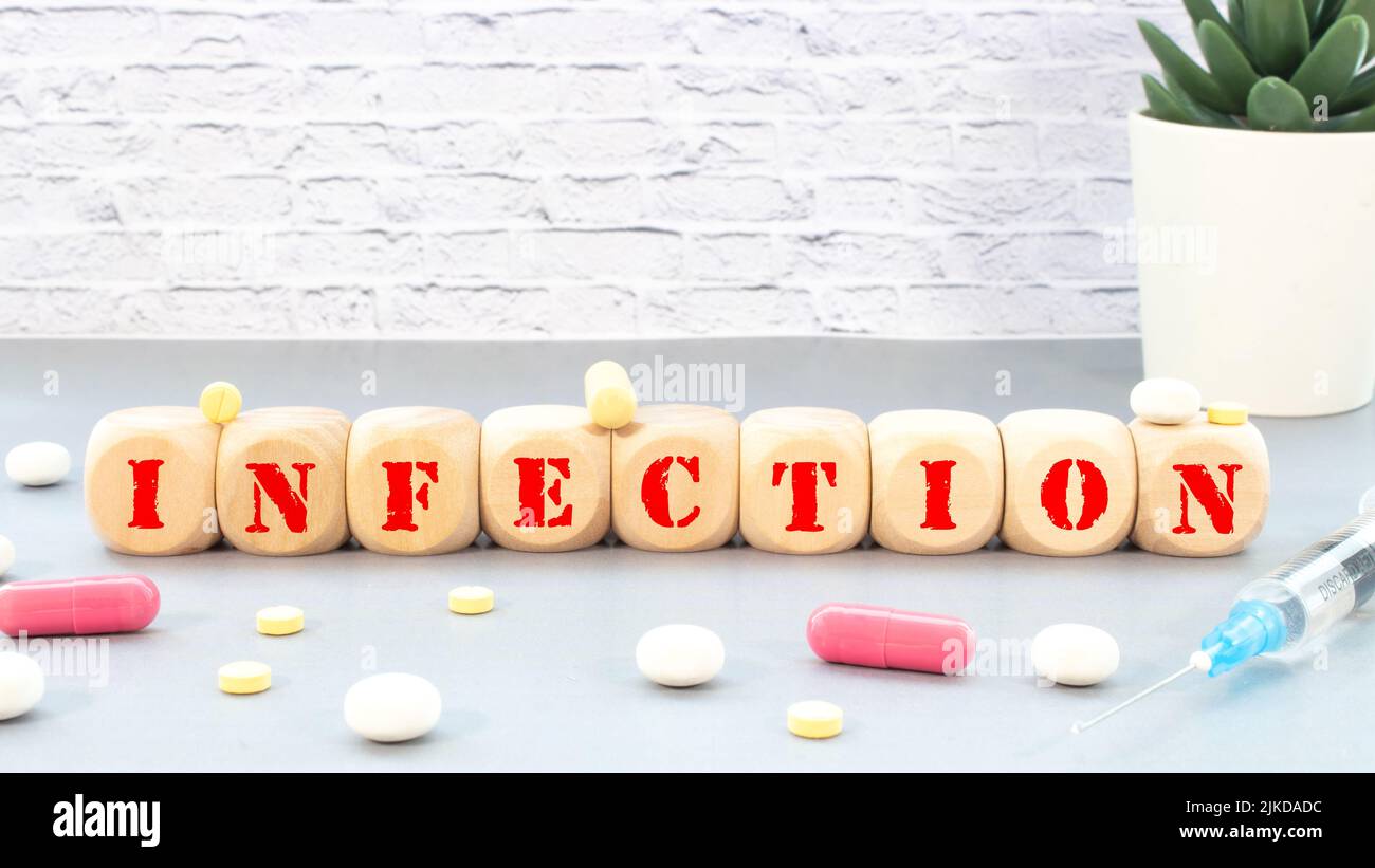 Tablet pc with word Infection. Tablet pc with word Infection and ...