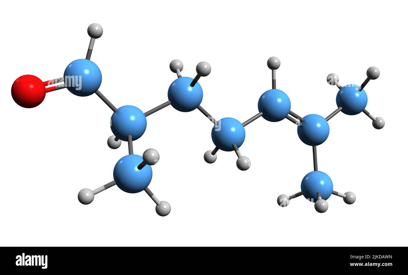 3D image of melonal skeletal formula - molecular chemical structure of ...